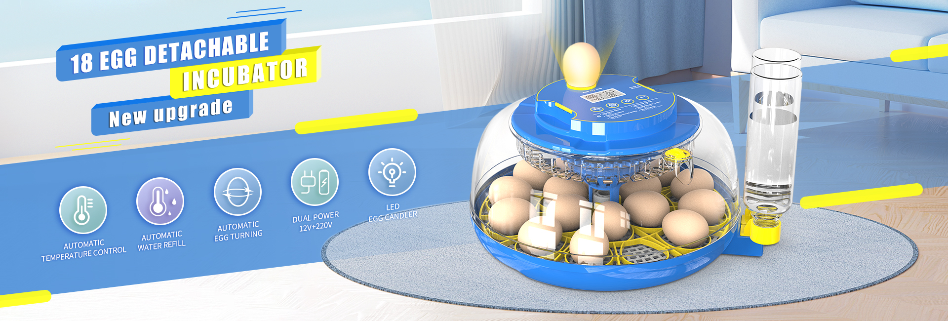 18 Egg Automatic Turning Humidity Control For Hatching Onsju 18 Egg ...